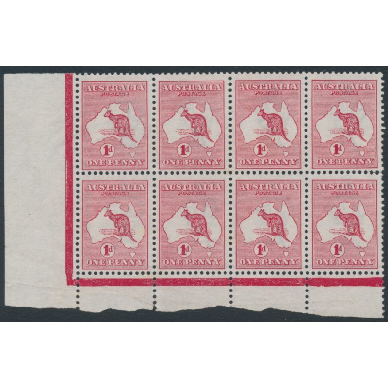 AUSTRALIA - 1913 1d red Kangaroo, die I, no monogram B/8, MNG – ACSC ...